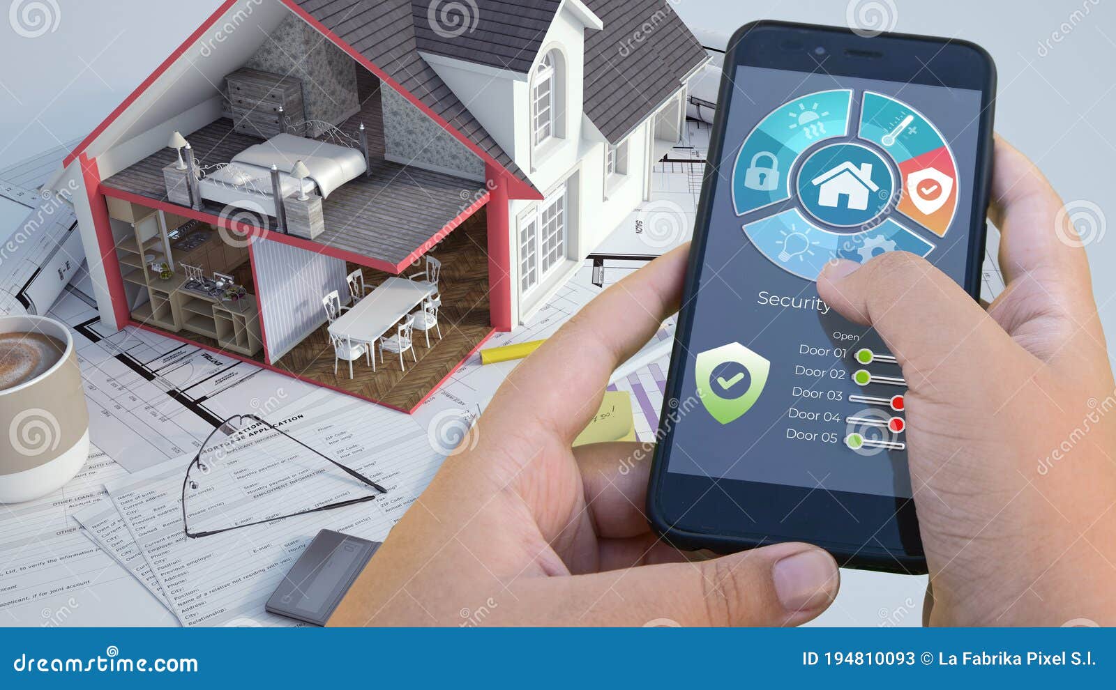 Housing Project Including Home Automation Stock Illustration ...