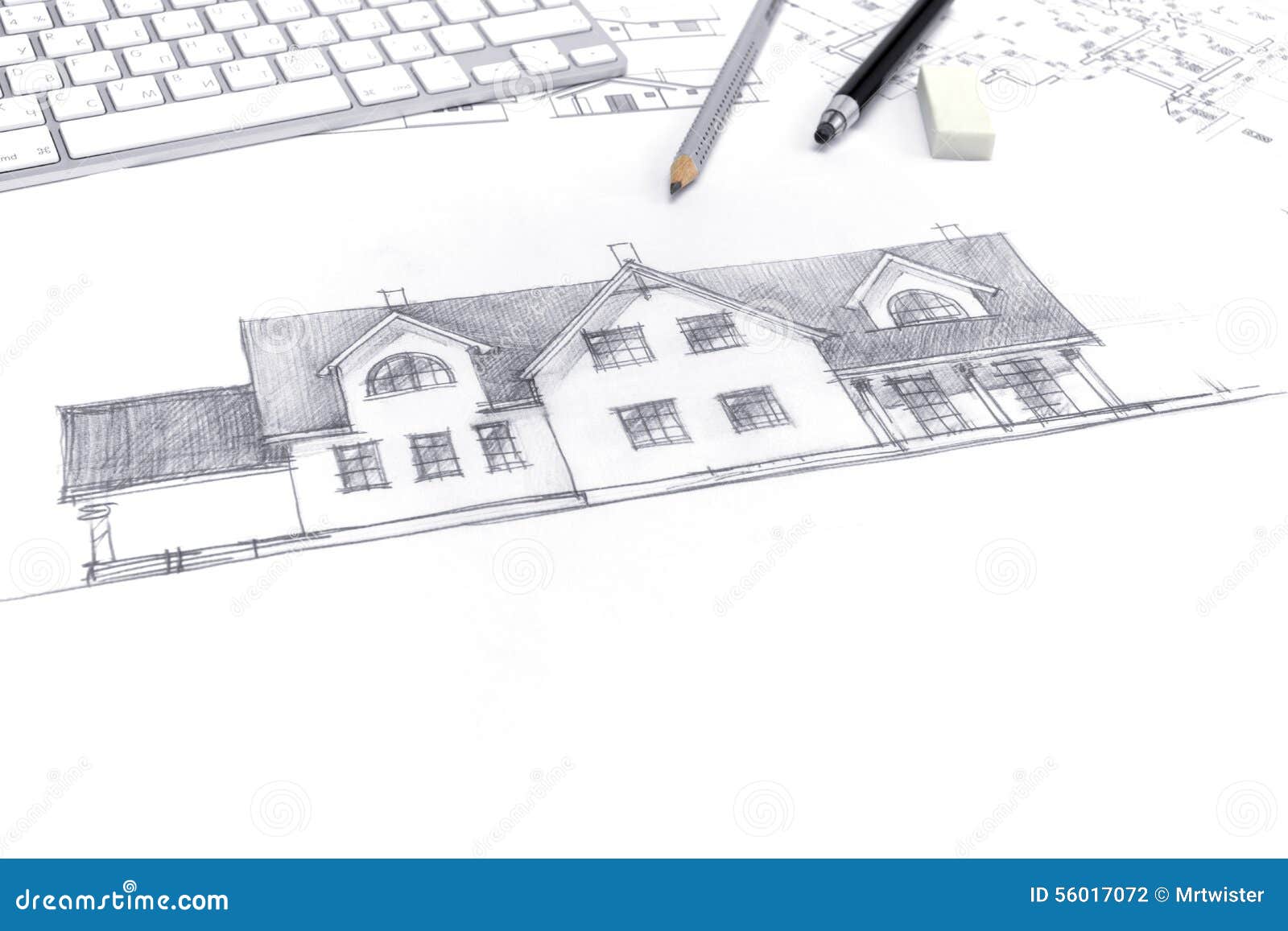 Housing project sketch stock illustration. Illustration of background ...