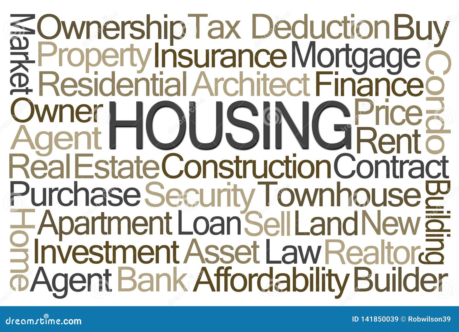 Housing Word Cloud stock illustration. Illustration of condo - 141850039