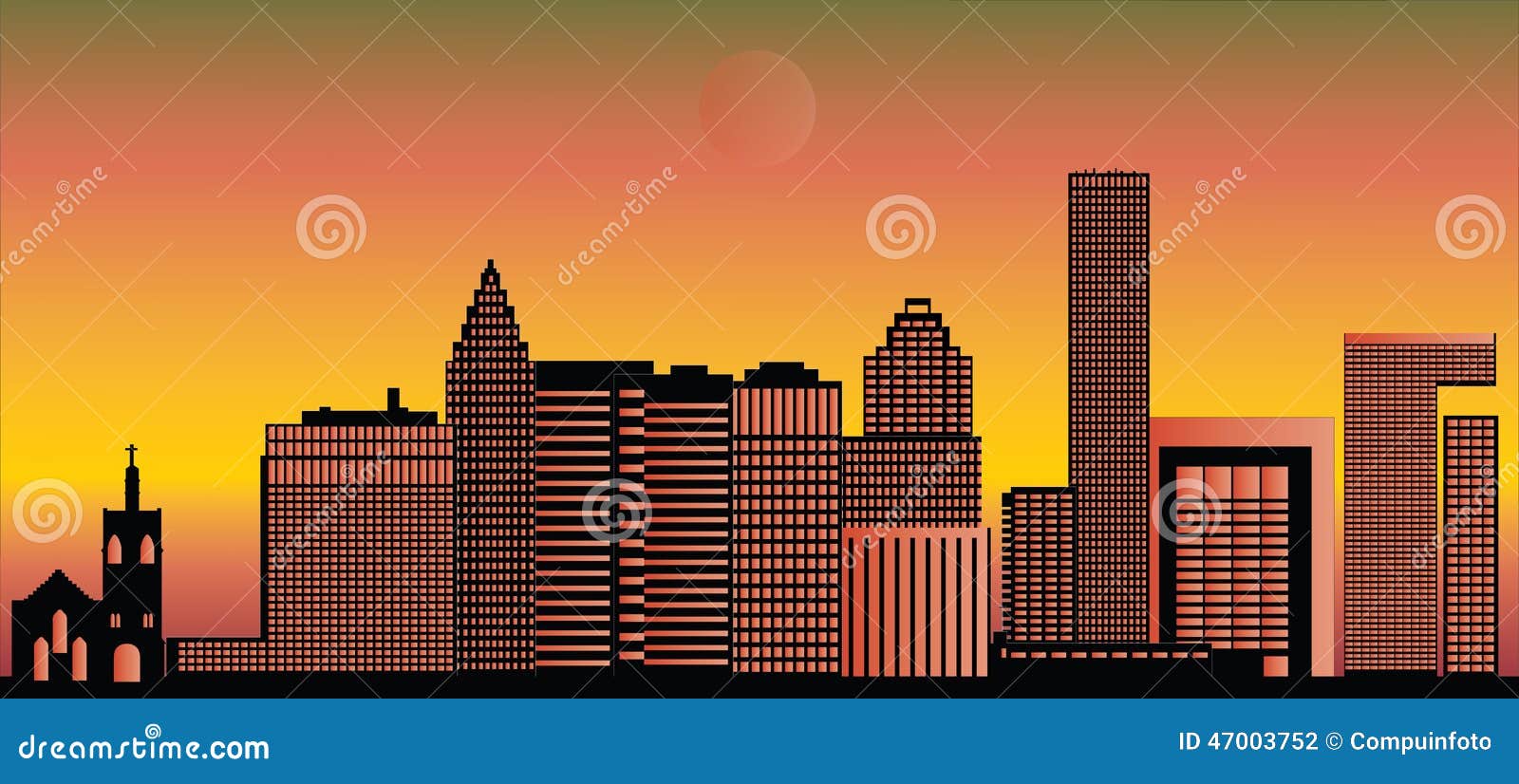Houston city skyline stock vector. Illustration of houston - 47003752