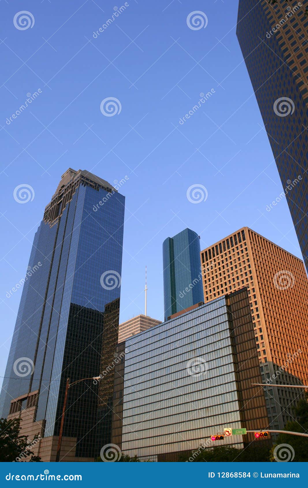 Houston Downtown City Urban Buildings Stock Photo - Image of road ...