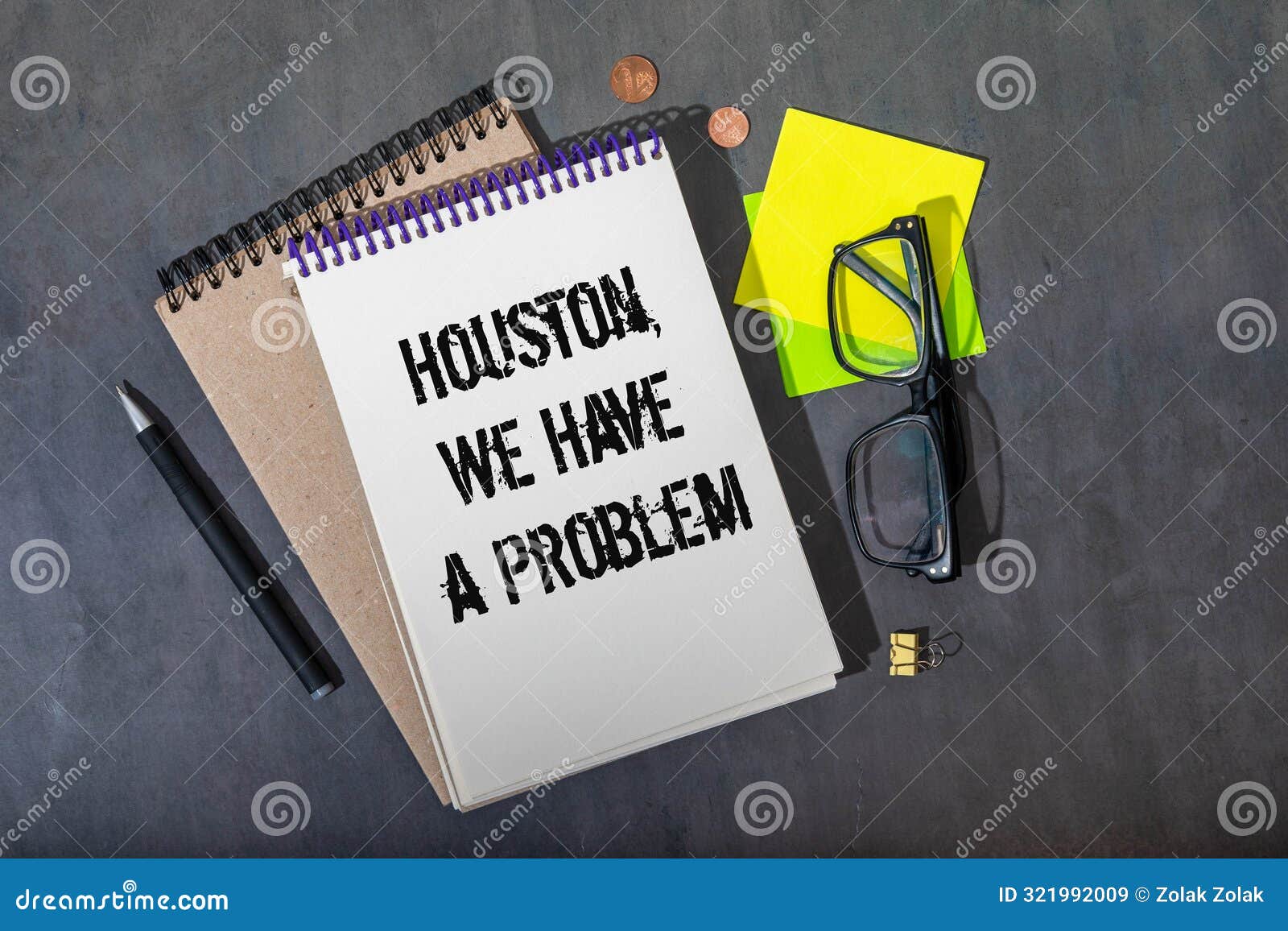 Houston we Have a Problem Light Box Sign Board on Wooden Table Stock ...