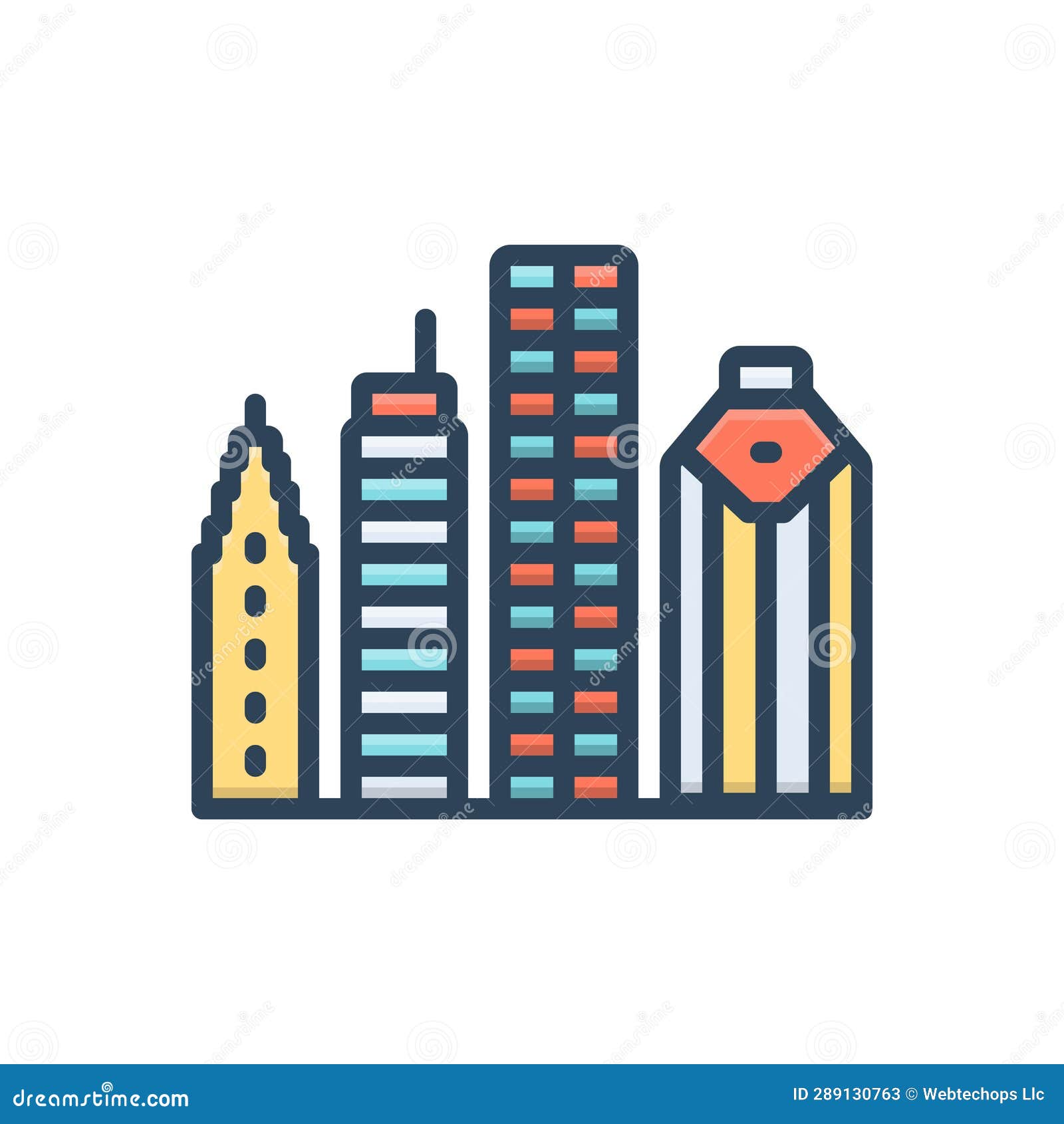 Color Illustration Icon for Houston, Texas and Building Stock ...