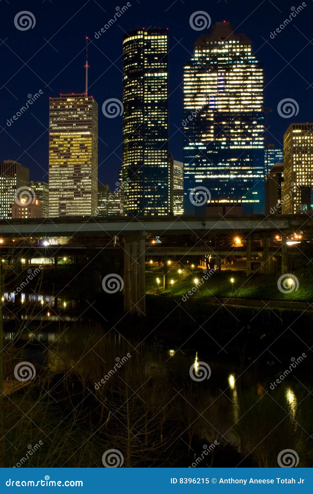Houston il Texas (notte) immagine stock. Immagine di texas - 8396215