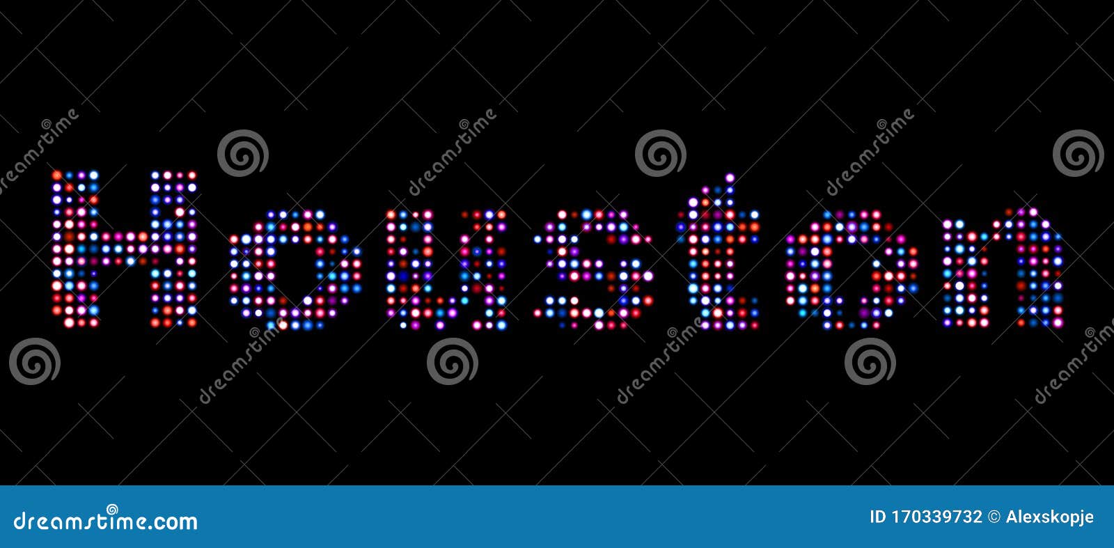 Houston led text stock illustration. Illustration of texas - 170339732