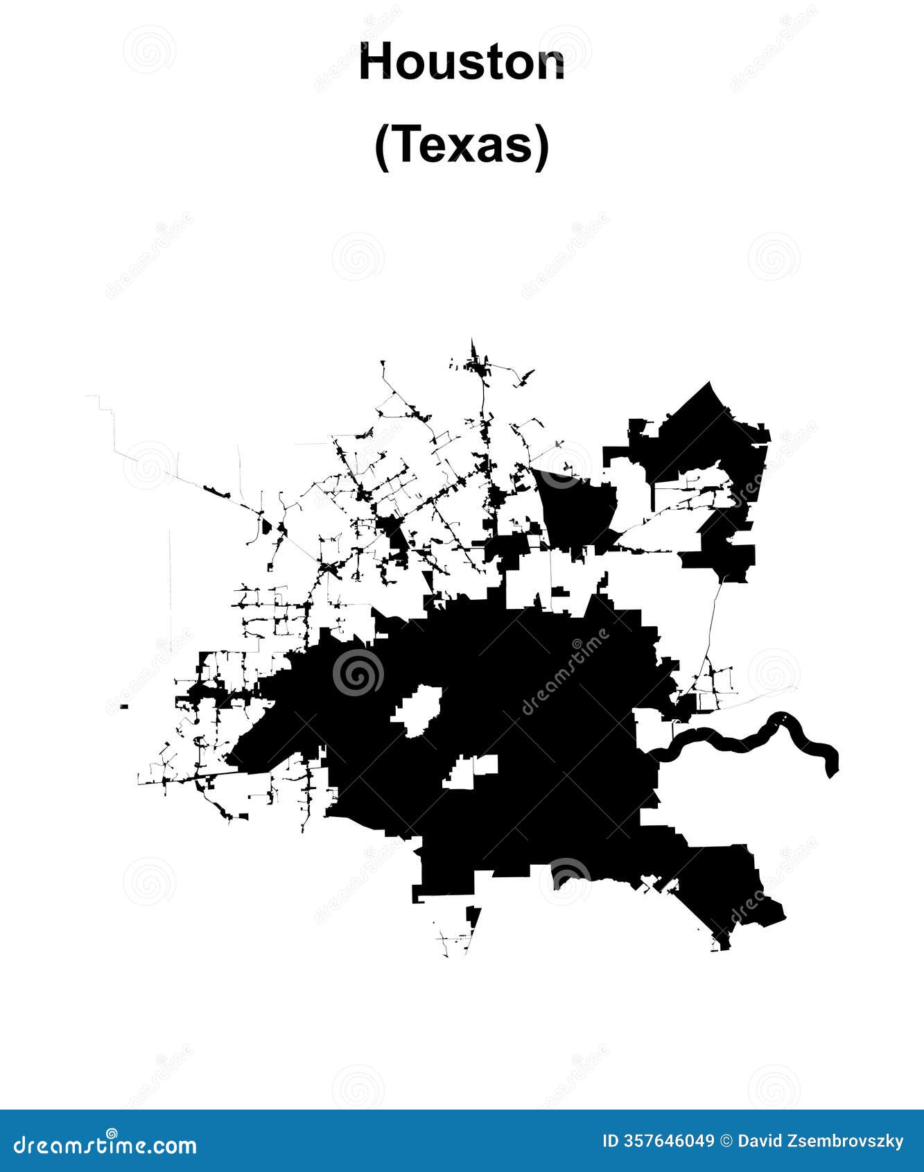 Houston outline map stock illustration. Illustration of template ...