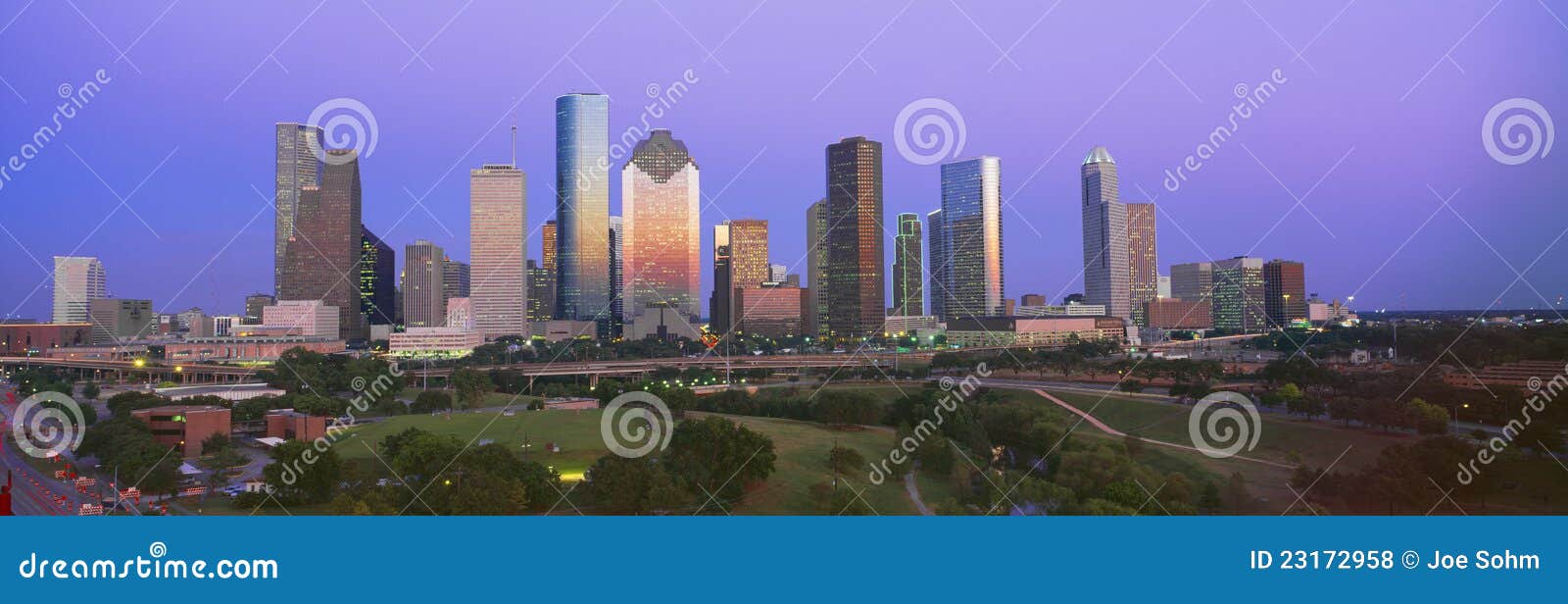 Houston Skyline editorial stock photo. Image of greenery - 23172958
