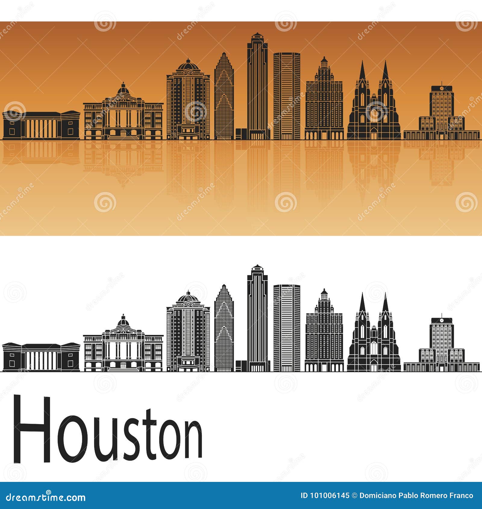 Houston skyline stock vector. Illustration of horizon - 101006145