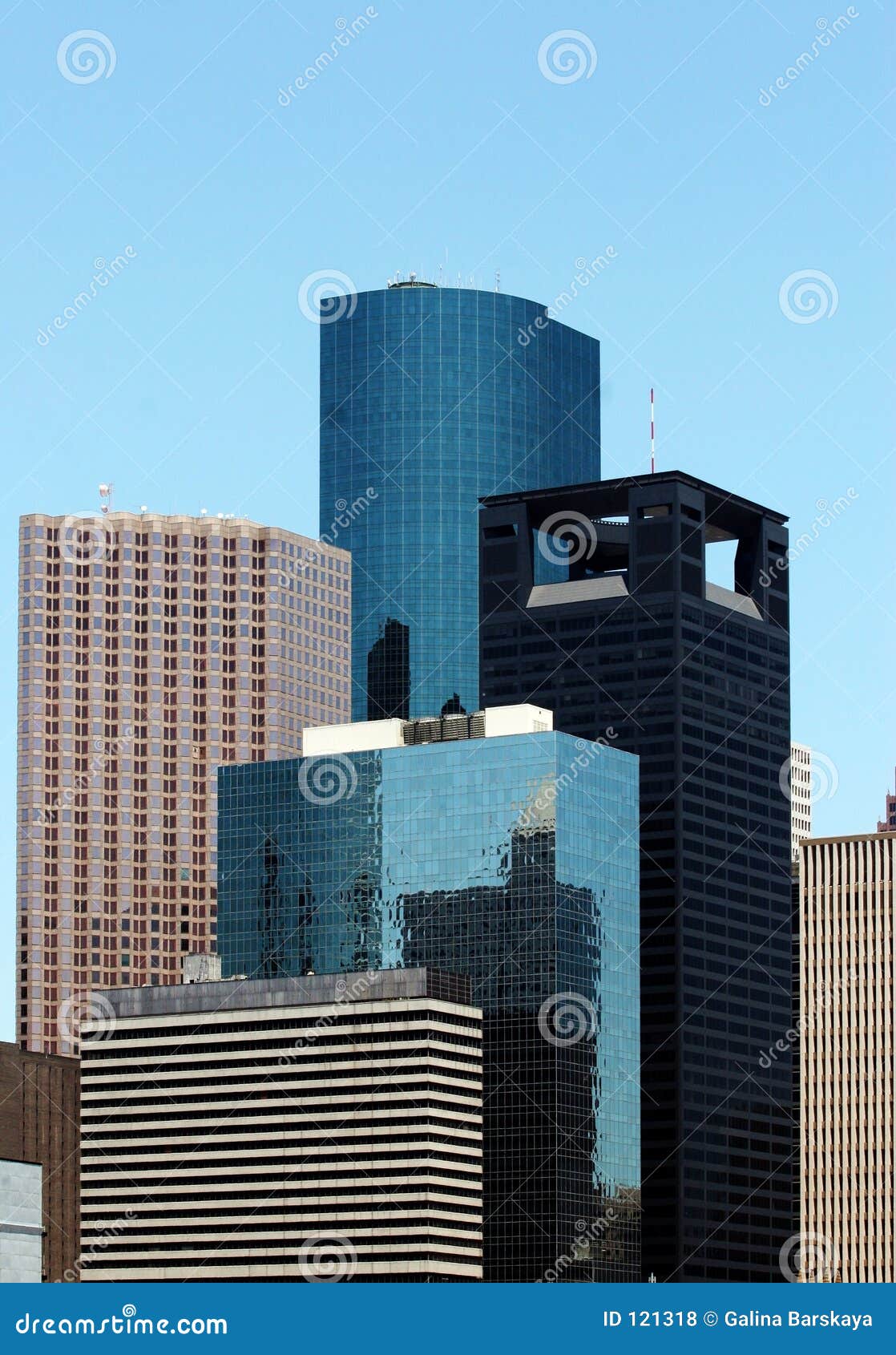Houston Skyscrapers stock photo. Image of mirror, center - 121318
