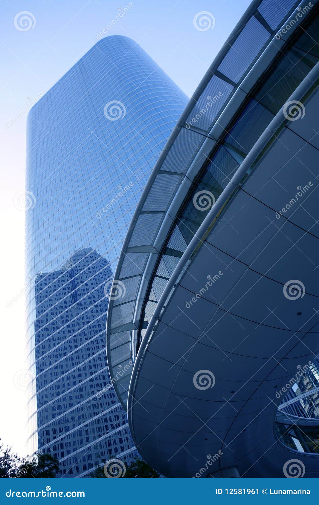 Houston Texas Blue Buildings Skyscraper City Stock Image - Image of ...