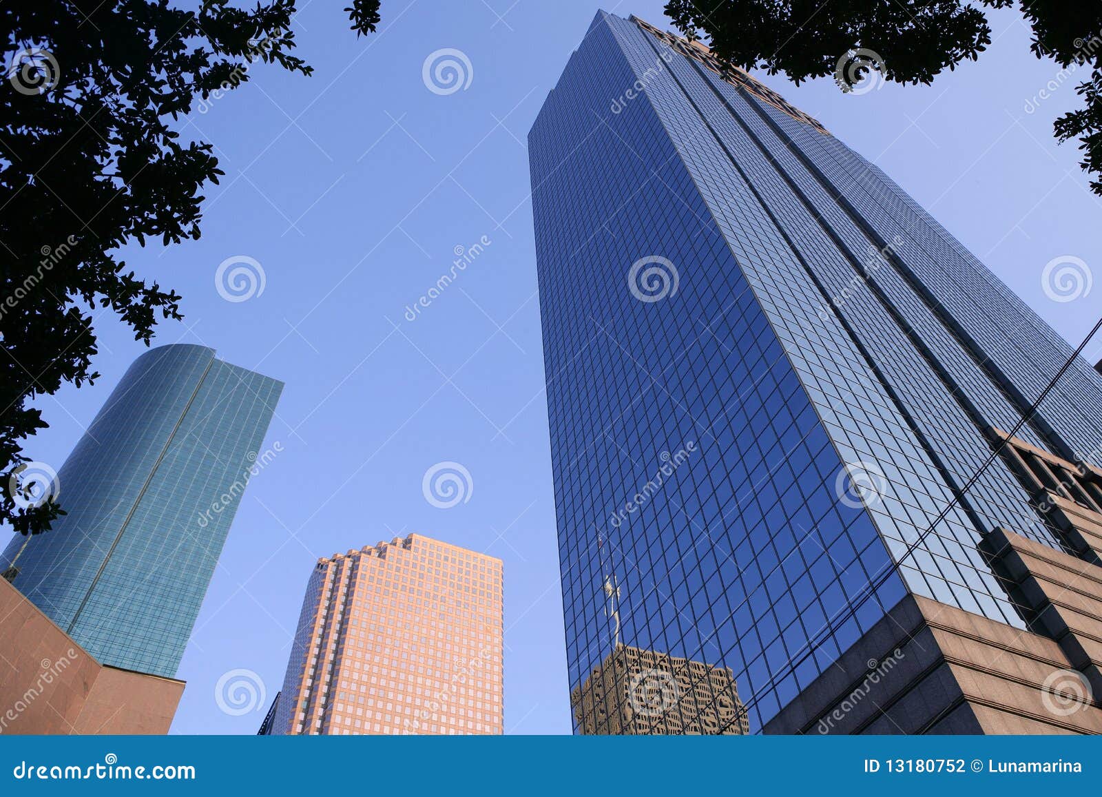 Houston Texas Blue Buildings Skyscraper City Stock Photo - Image of ...