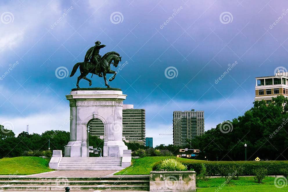 Houston Texas Monuments stock image. Image of city, downtown - 198974203