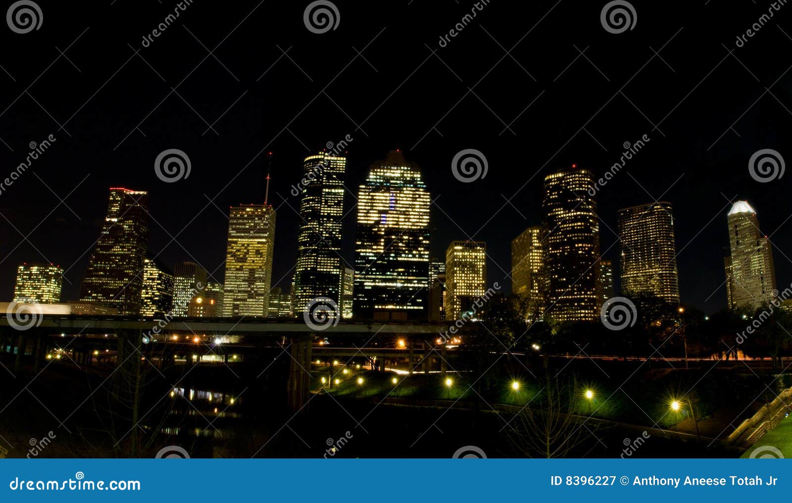 Houston Texas (night) stock image. Image of reflection - 8396227