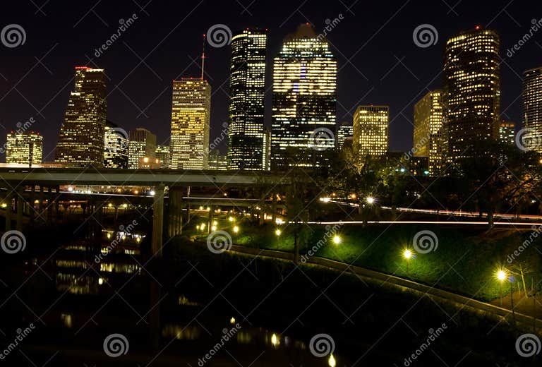 Houston Texas (night) stock image. Image of schuylkill - 8396237
