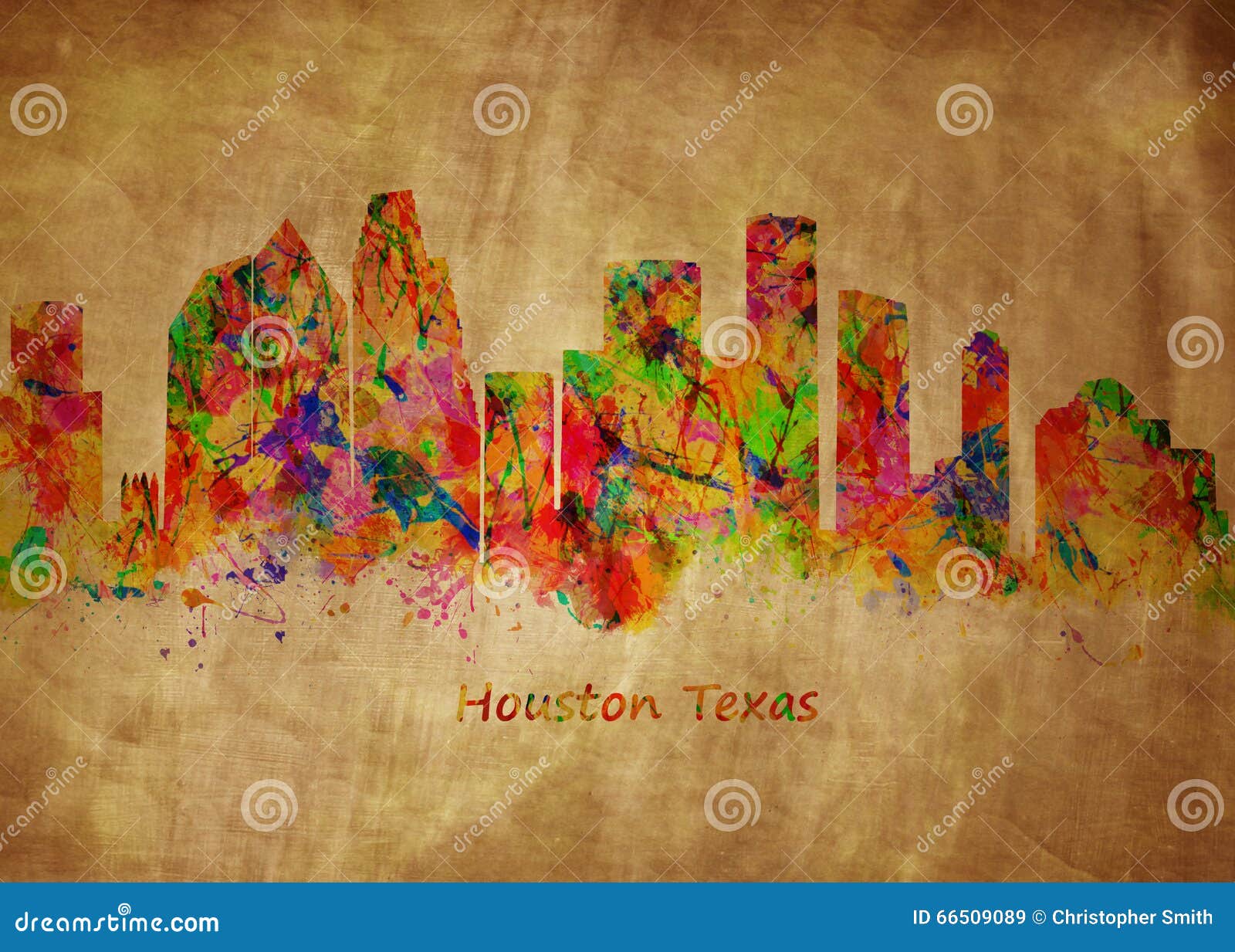 Houston Texas City Skyline Silhouette Cartoon Vector | CartoonDealer ...