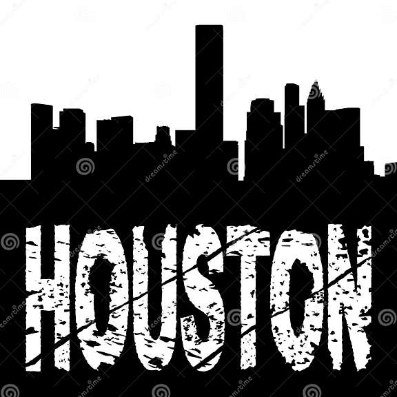 Houston text with skyline stock vector. Illustration of texas - 7349259