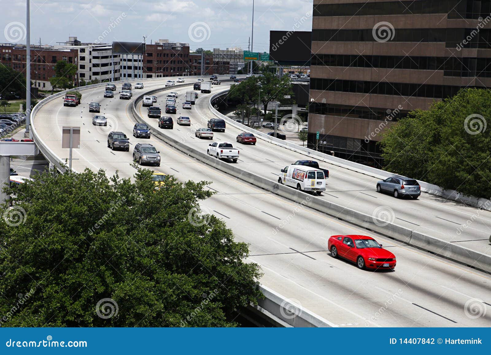Houston Traffic - Interstate 45 Stock Photo - Image of travel, highway ...