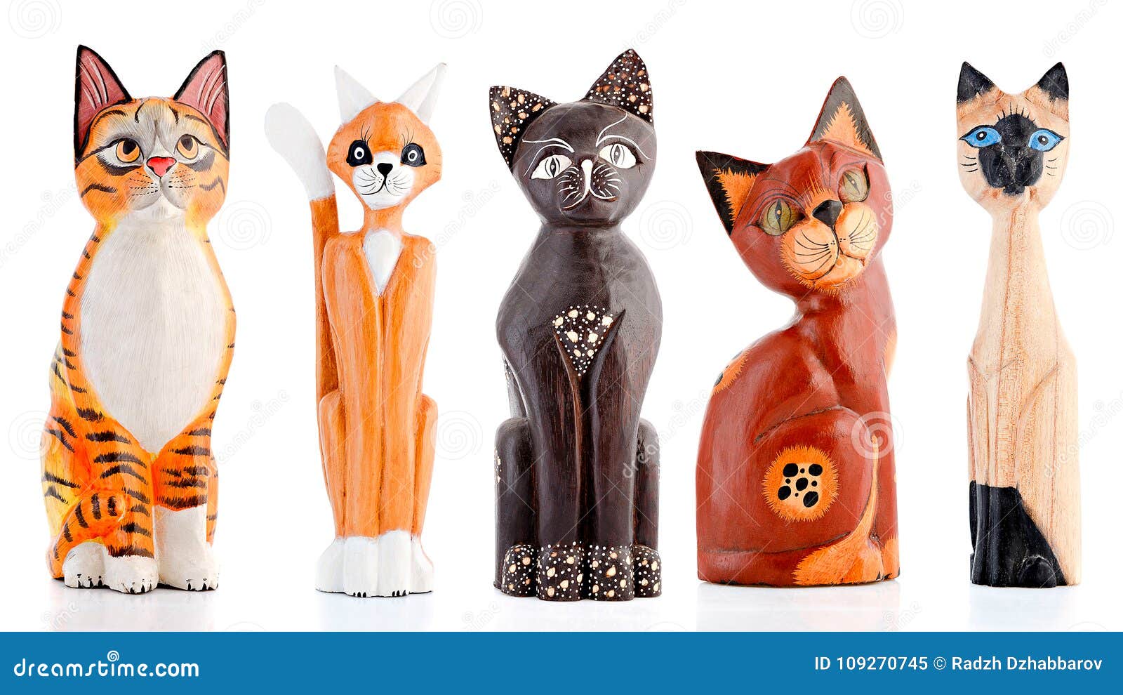 Houten Beeldjes, Decoratieve Beeldjes, Katten, Stock Afbeelding - Image ...