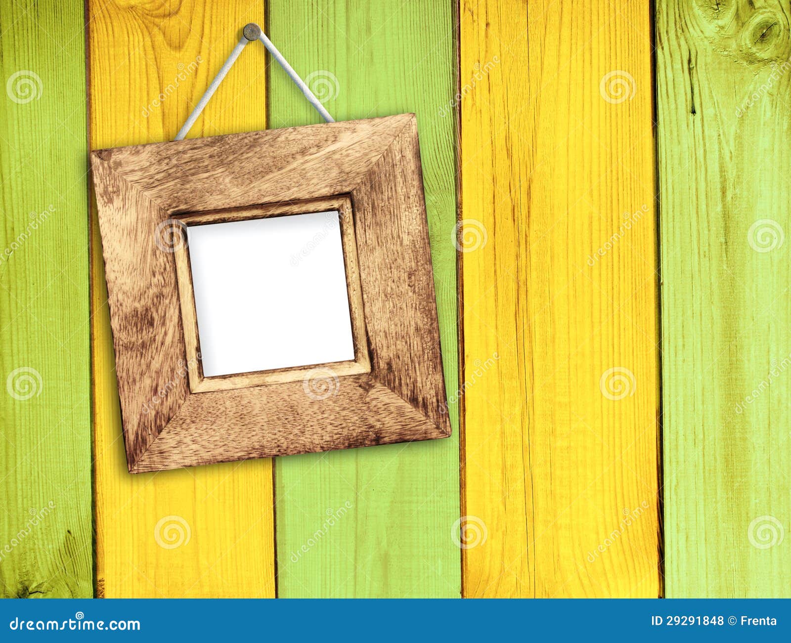 Houten Frame Op Houten Muur Stock Foto - Image of voorwerp, textuur ...