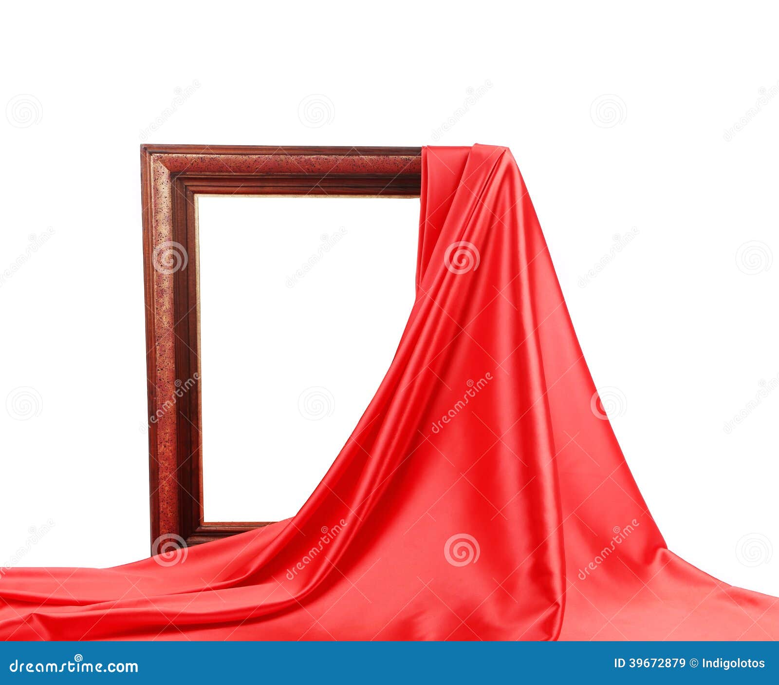 Houten Kader Met Rode Zijde. Stock Afbeelding - Image of beeld, heden ...