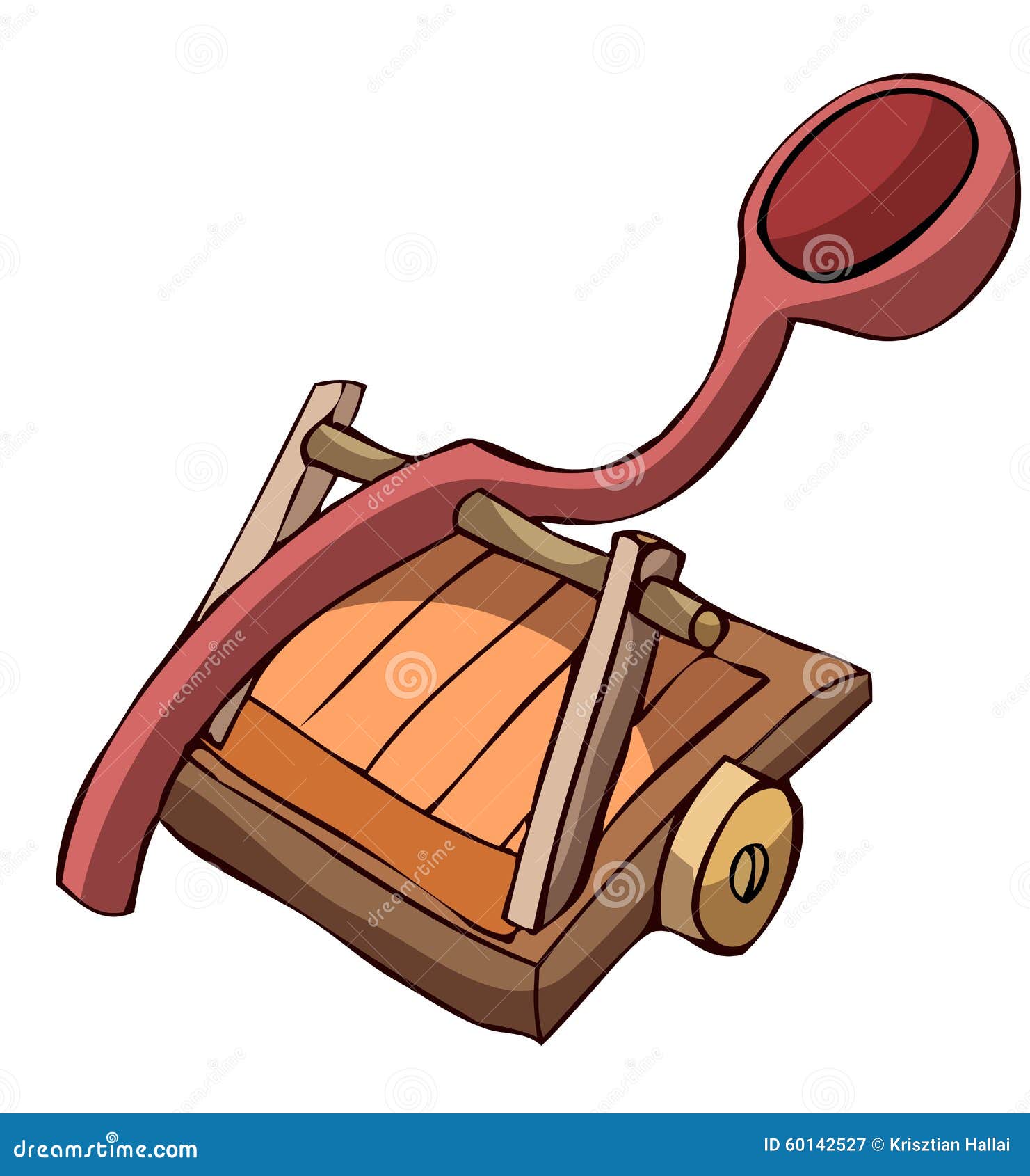Houten katapult vector illustratie. Illustration of pijl - 60142527
