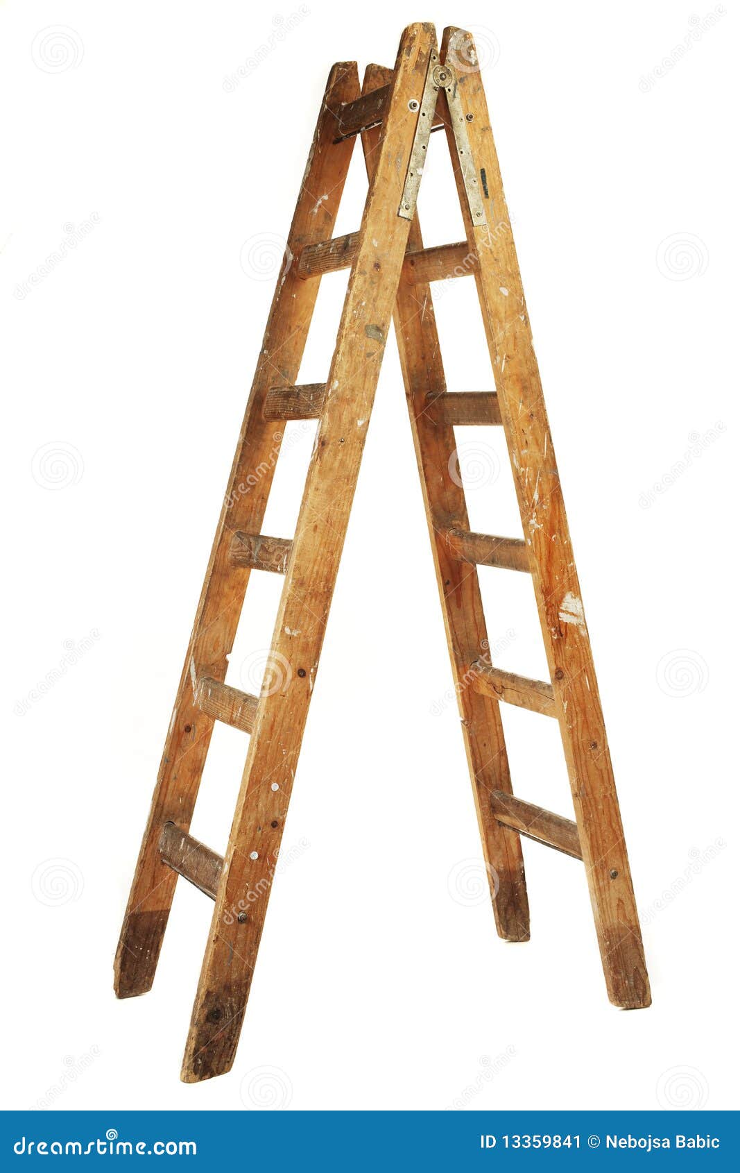 Houten ladder stock afbeelding. Image of groot, vlekken - 13359841