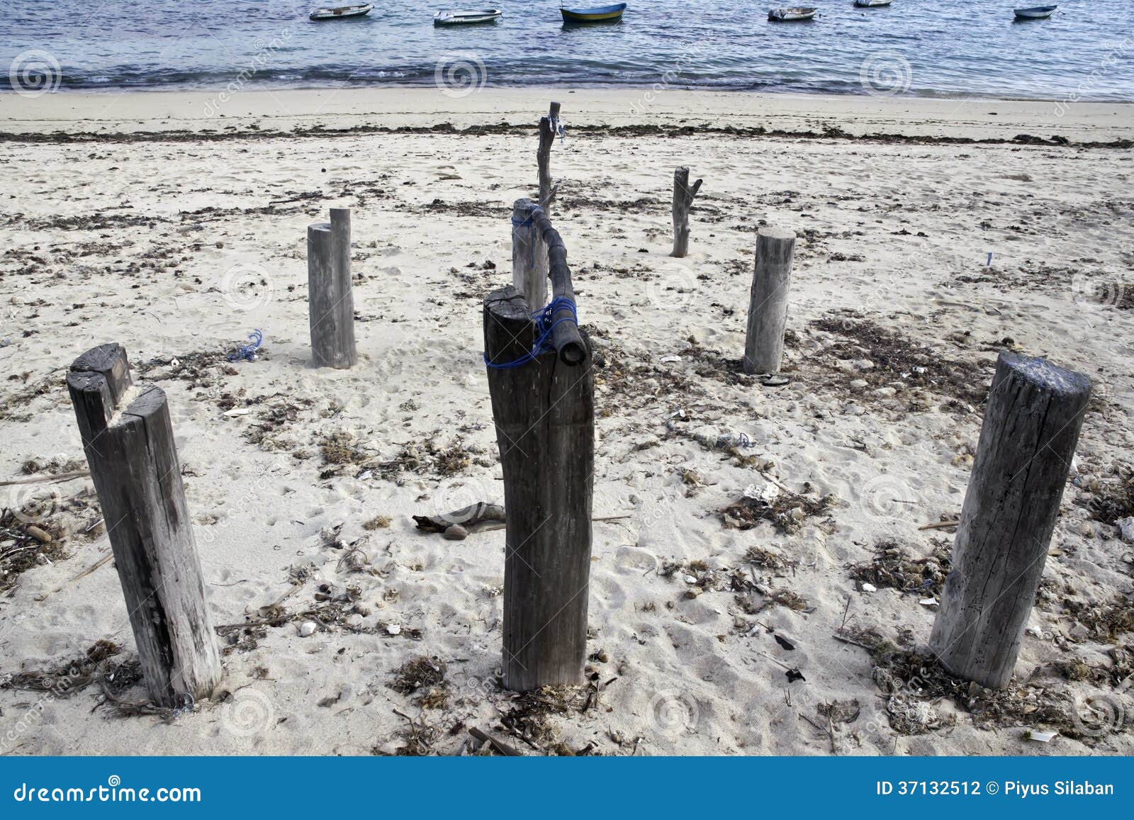 Houten Meerpaal Bij Het Strand Stock Foto - Image of pijler, meer: 37132512