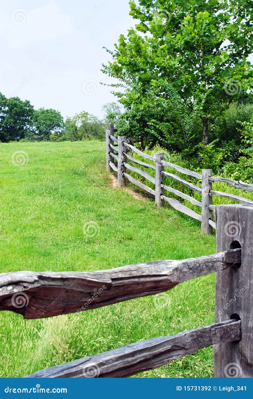 Houten Omheining en Weide stock foto. Image of gebied - 15731392