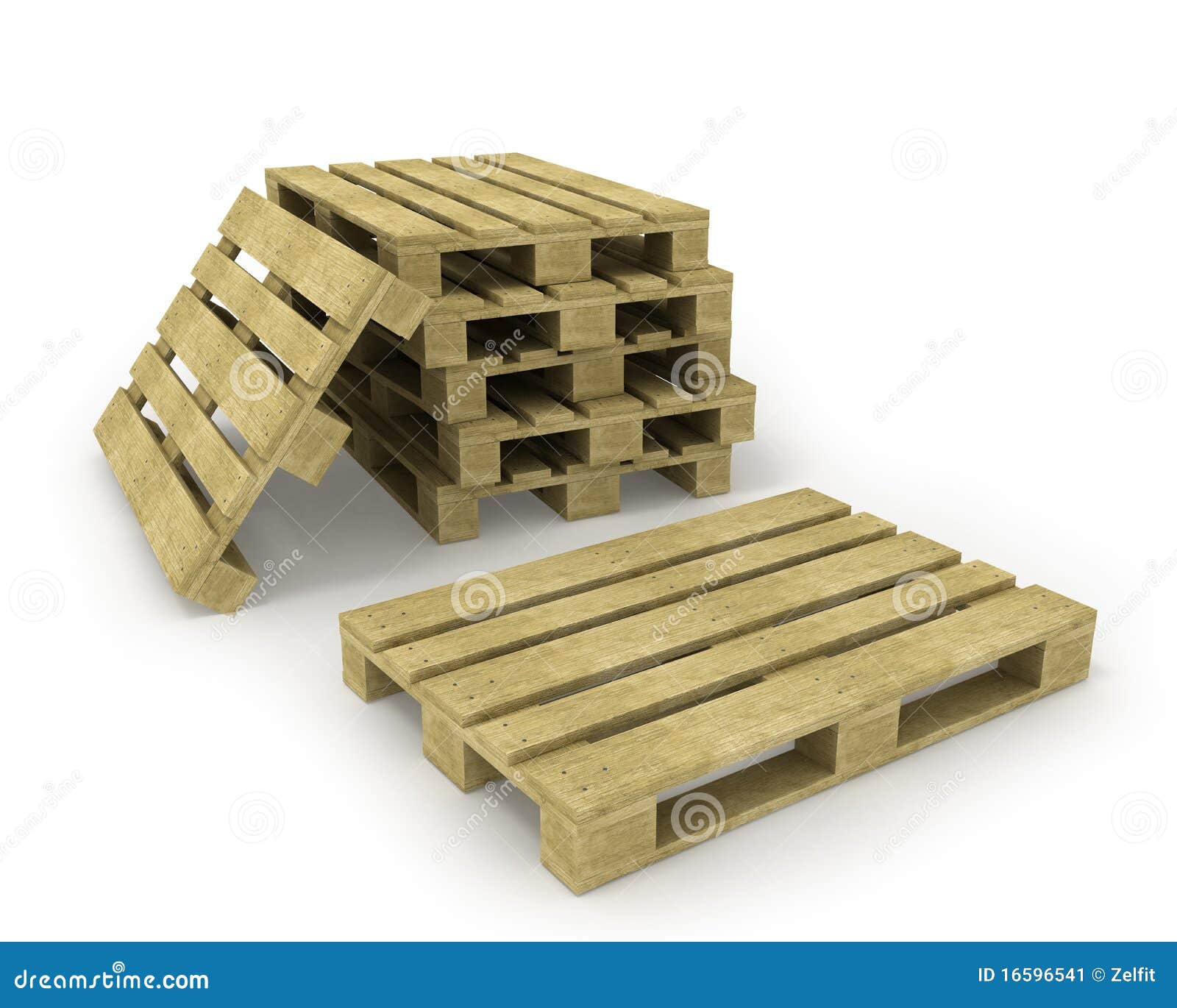 Houten Pallet En Stapel Pallets Stock Illustratie - Illustration of ...