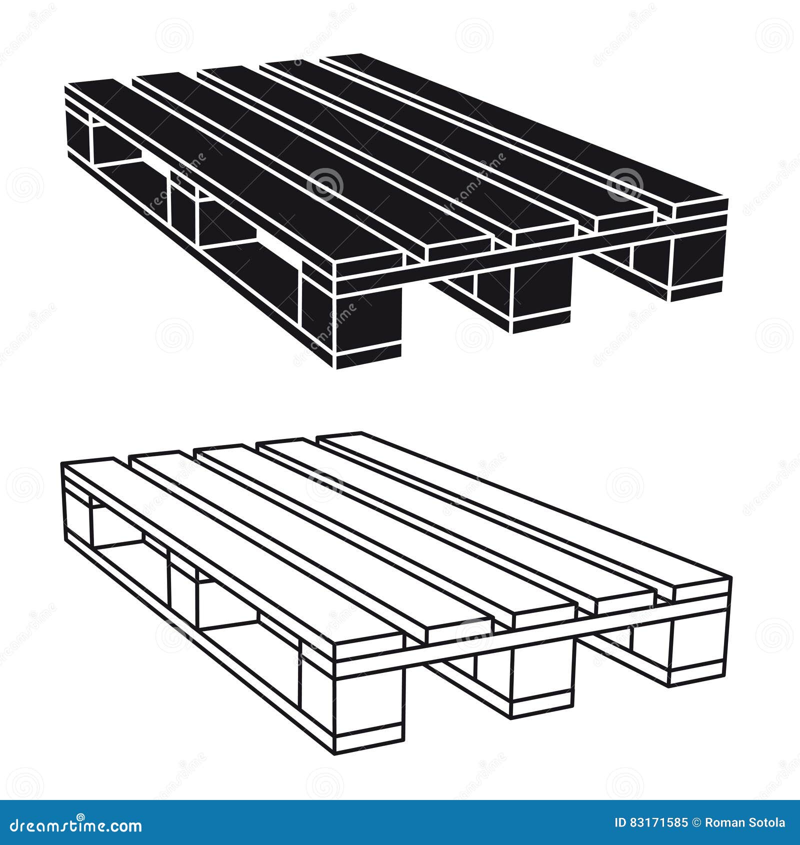 Houten Pallet Zwart Symbool Vector Illustratie - Illustration of ...