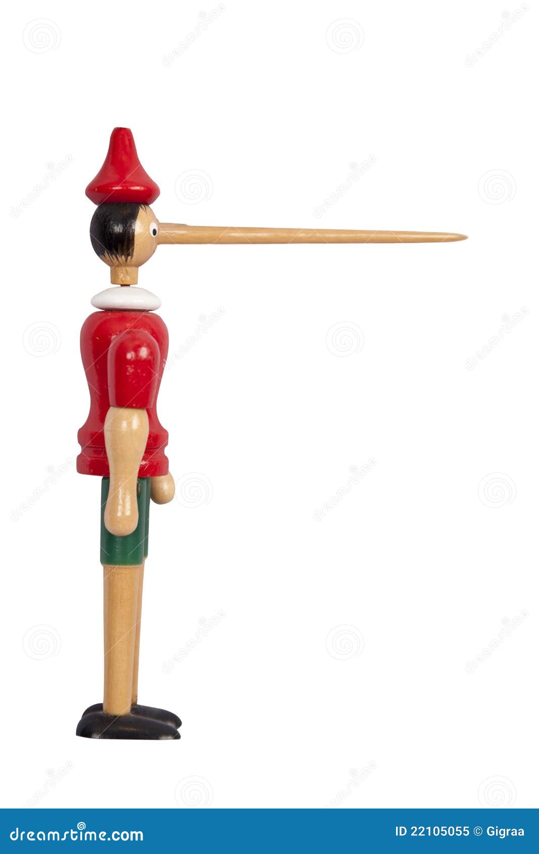Houten Pop Pinocchio Met Lange Neus Stock Afbeelding - Image of neus ...