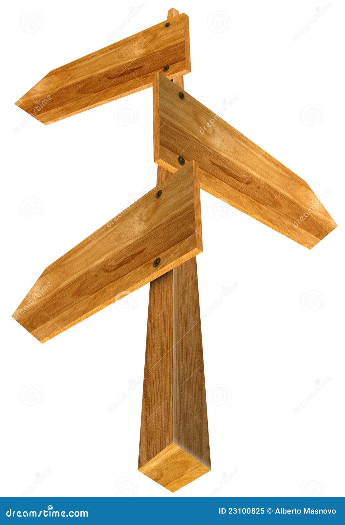 Houten Teken Met Drie Pijlen Stock Illustratie - Illustration of afzet ...