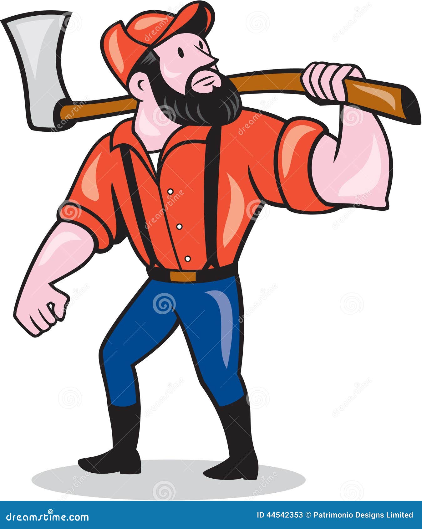 Houthakker Holding Axe Cartoon Stock Illustratie - Illustration of ...