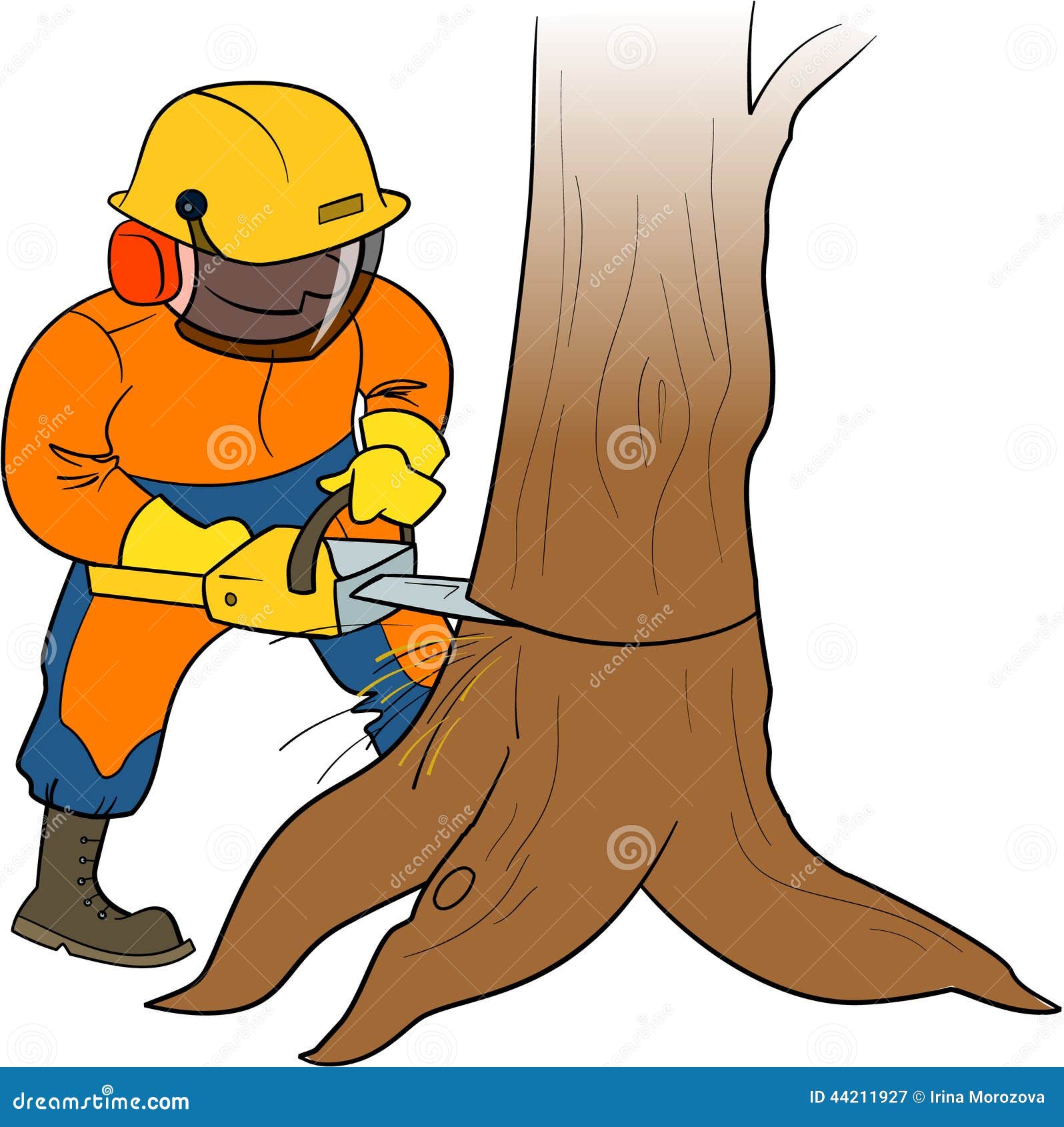 Houthakker op het werk vector illustratie. Illustration of hefboom ...