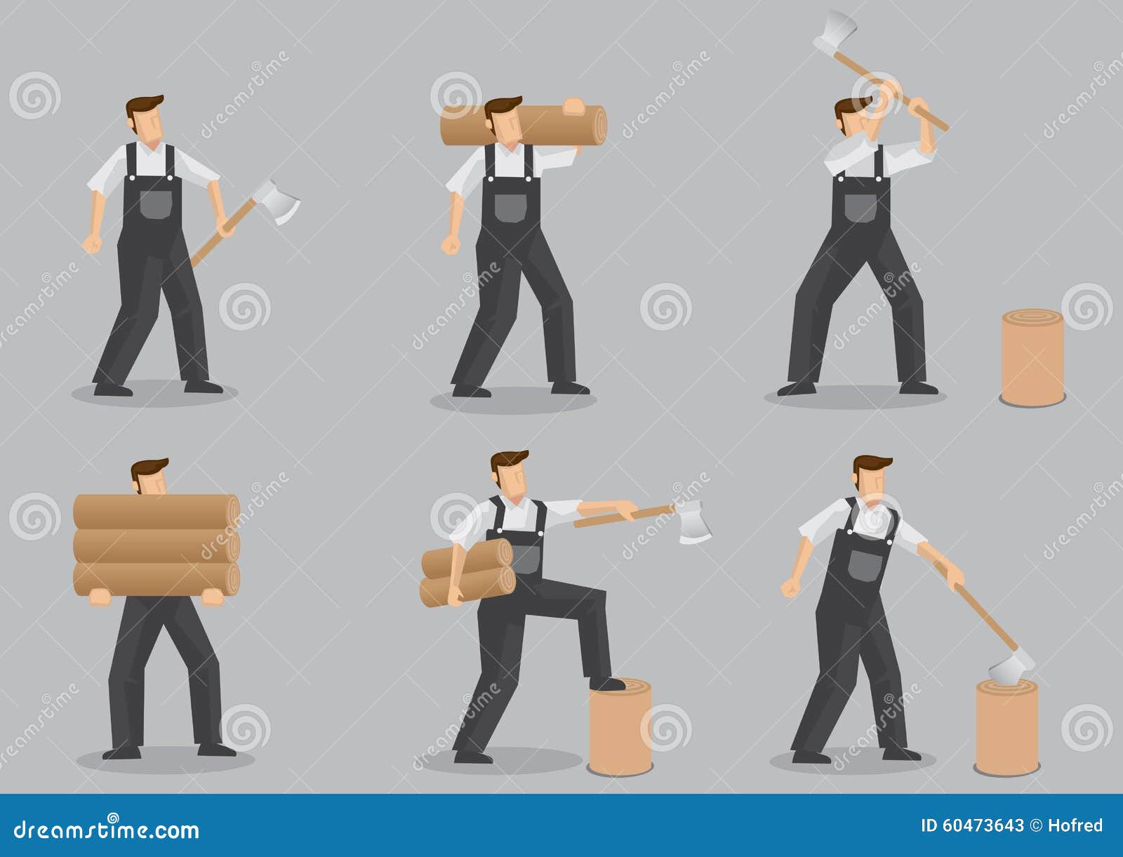 Houthakker Vectorkarakter - Reeks Vector Illustratie - Illustration of ...