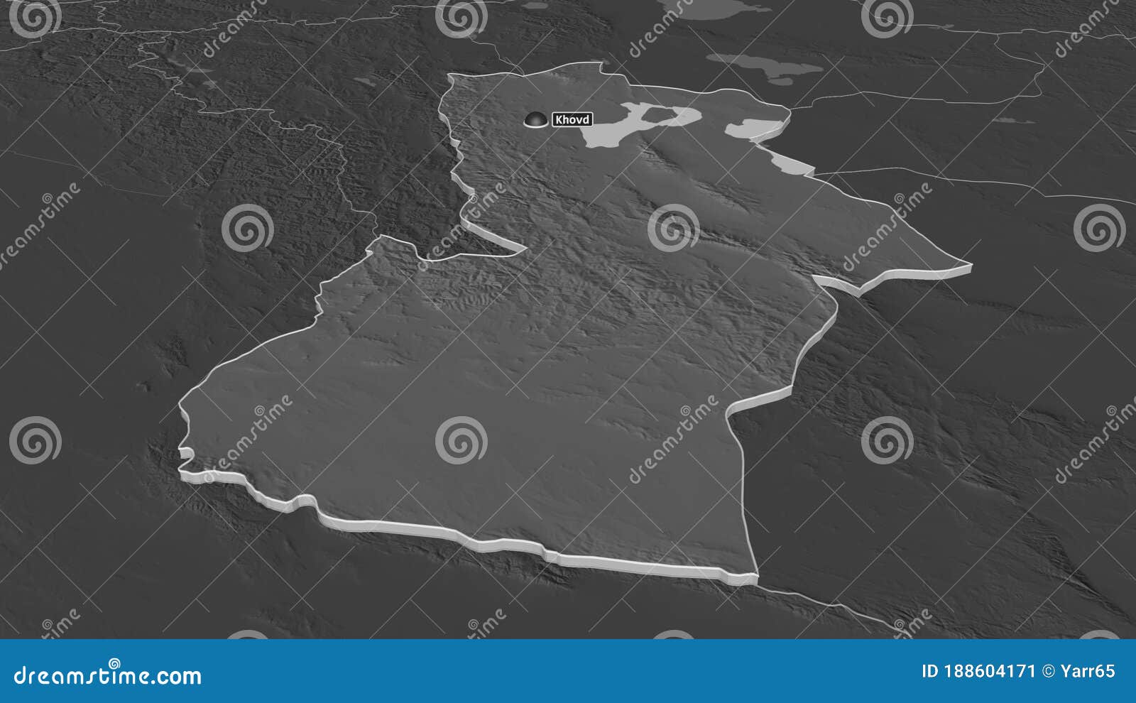 Hovd, Mongolia - Extruded with Capital. Bilevel Stock Illustration ...