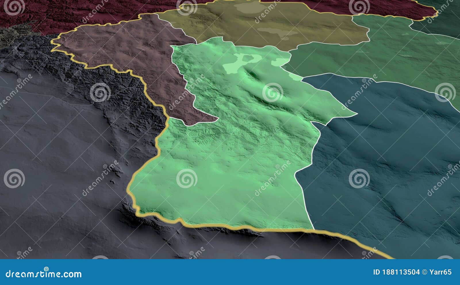 Hovd, Mongolia - Highlighted. Administrative Stock Illustration ...