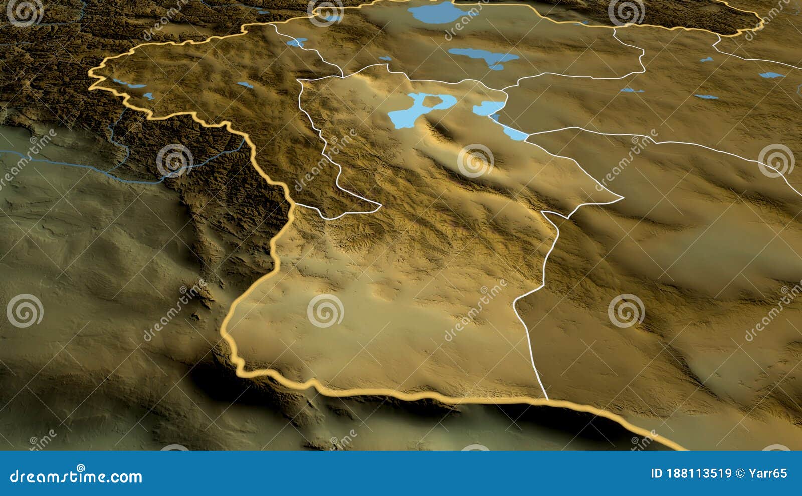 Hovd, Mongolia - Highlighted. Physical Stock Illustration ...