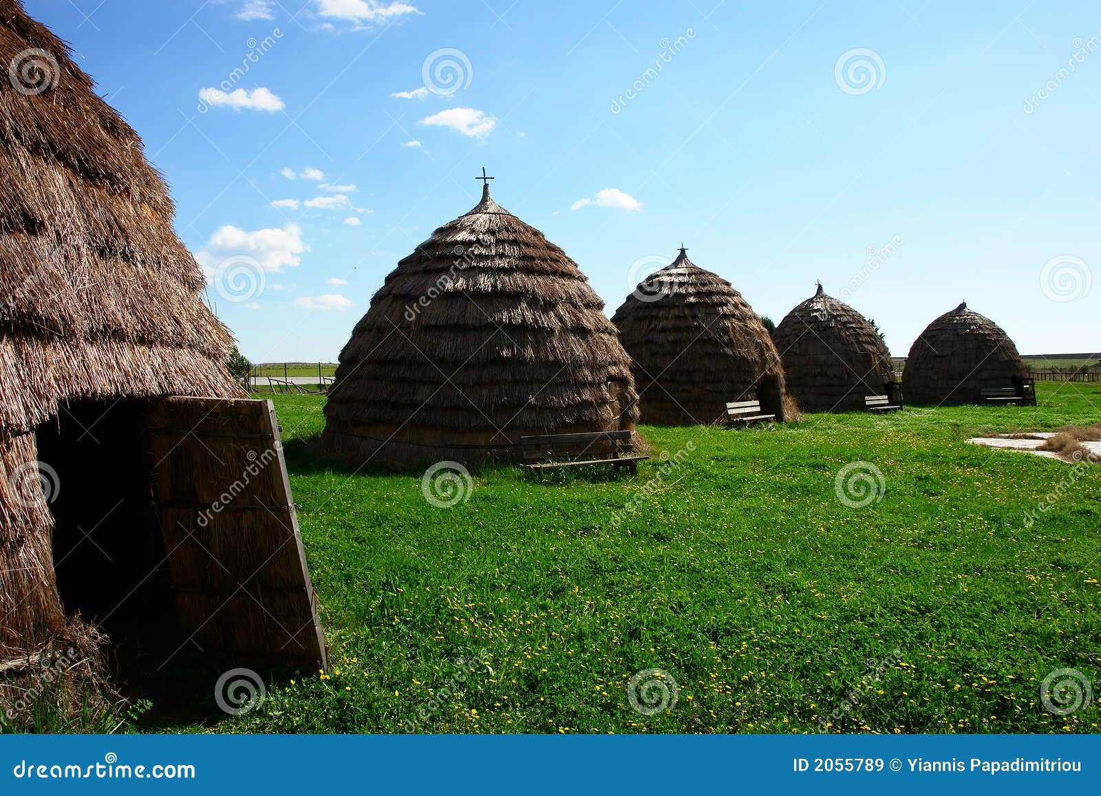 Hovels stock image. Image of built, medieval, poor, thatched - 2055789
