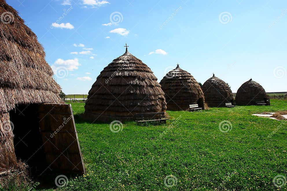Hovels stock image. Image of built, medieval, poor, thatched - 2055789