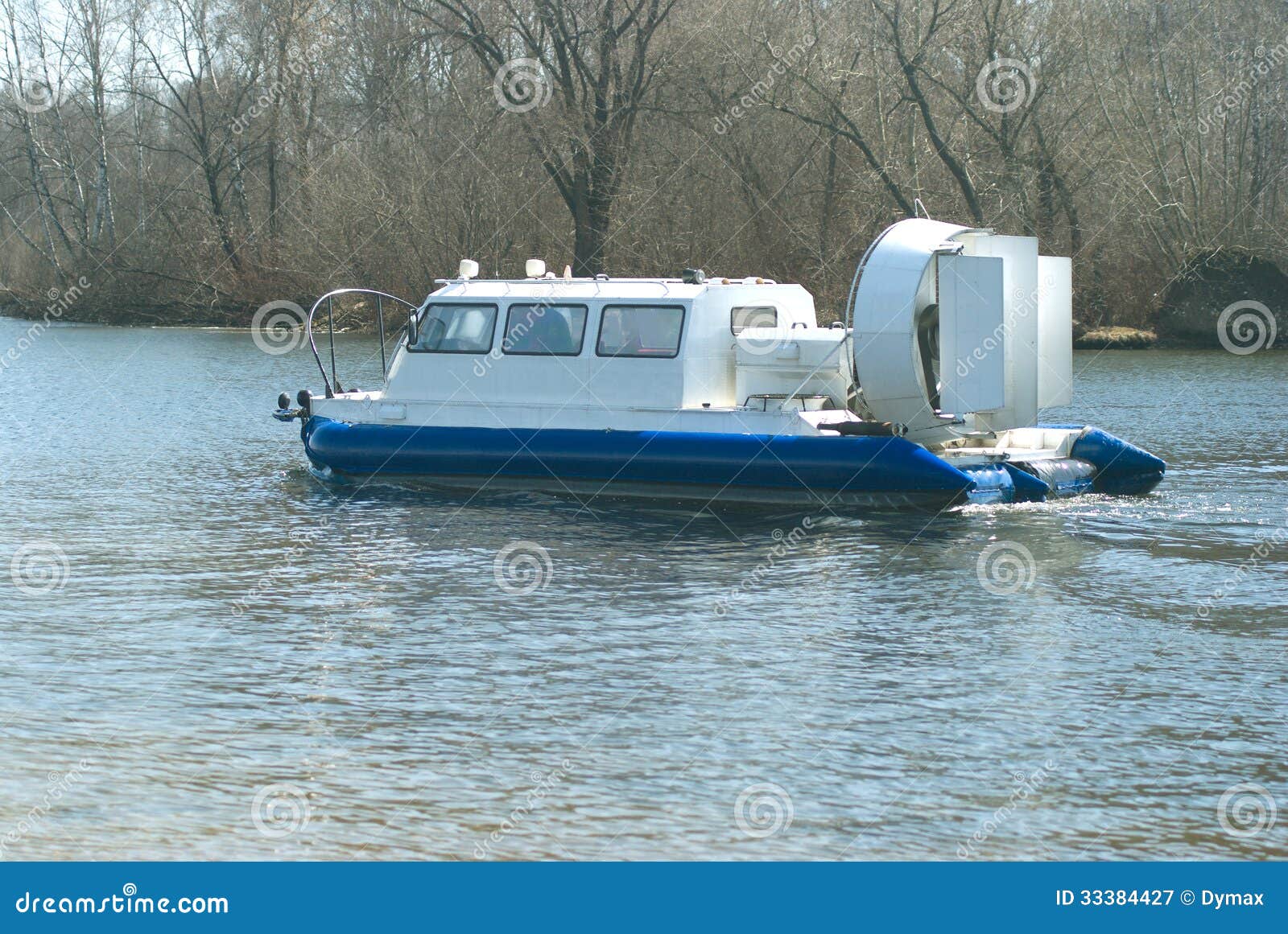 Hovercraft Floats on a River Stock Image - Image of wave, forest: 33384427