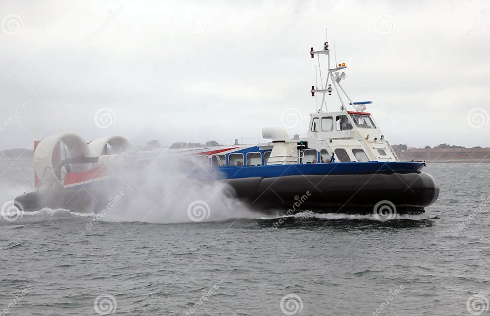 Hovercraft at sea stock image. Image of solent, beach - 19924677