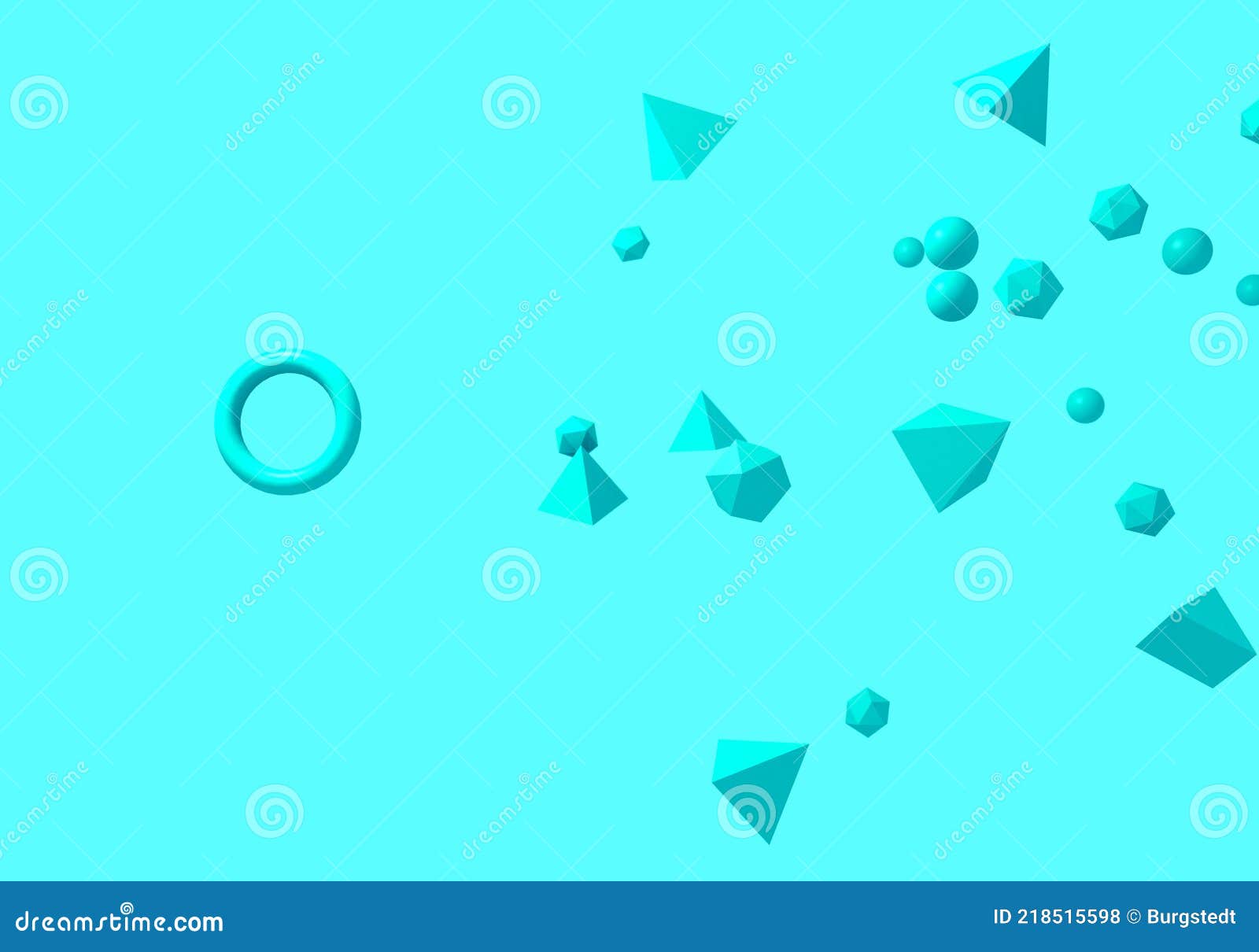 Hovering Basic Geometric Shapes - 3d Illustration Stock Illustration ...