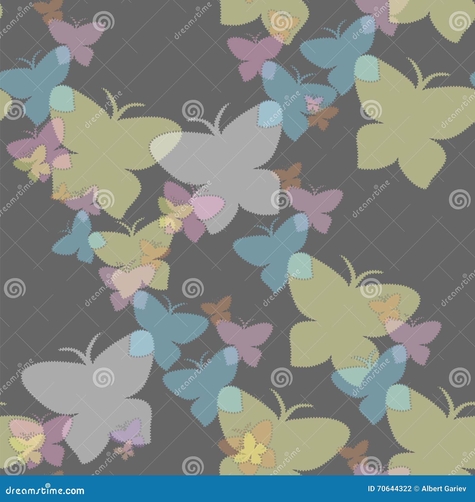 Hovering Butterflies Seamless Pattern Stock Vector - Illustration of ...
