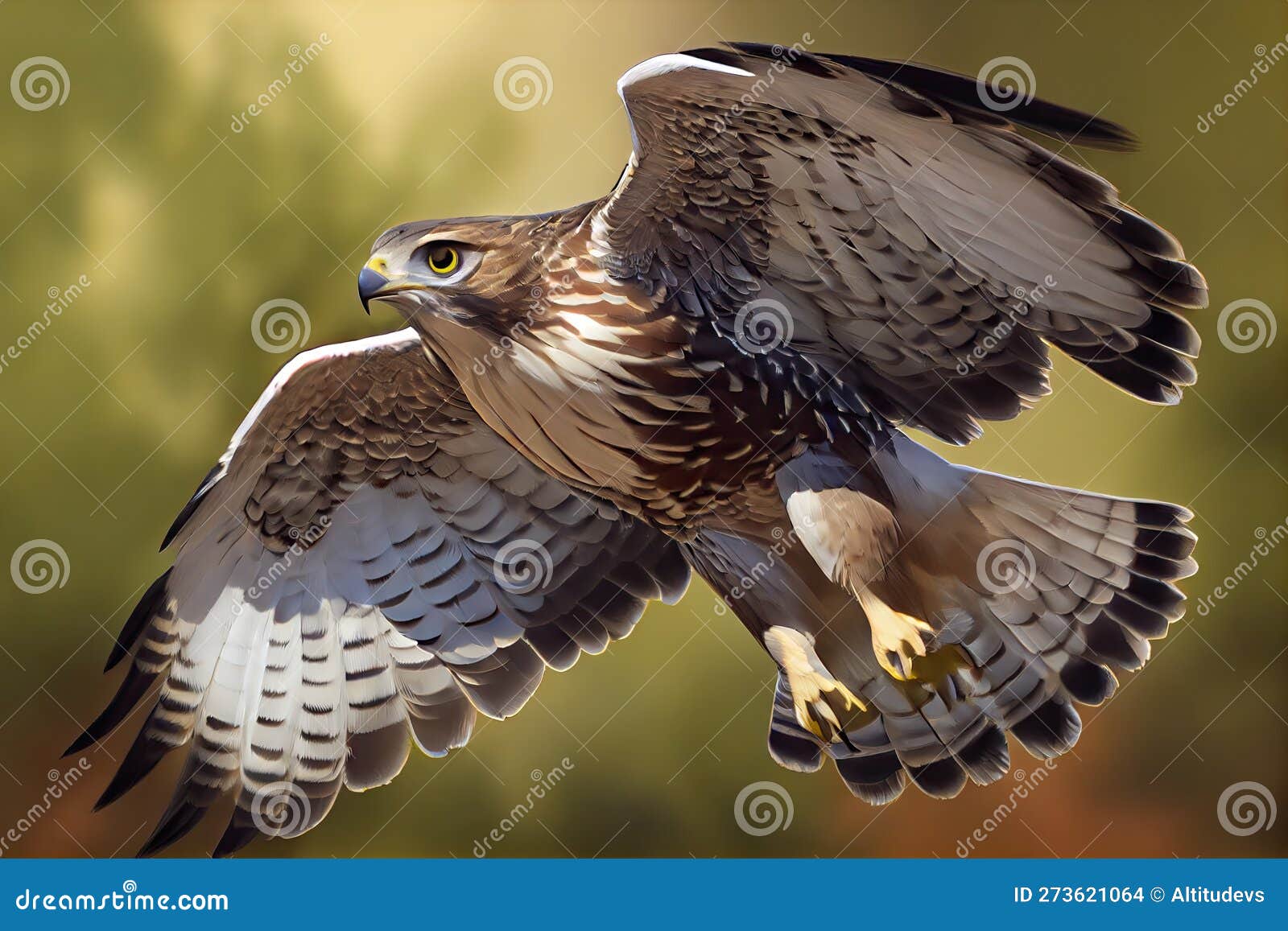 Hovering Hawk, Keeping Watch Over Its Stock Photo - Image of beak, generative: 273621064