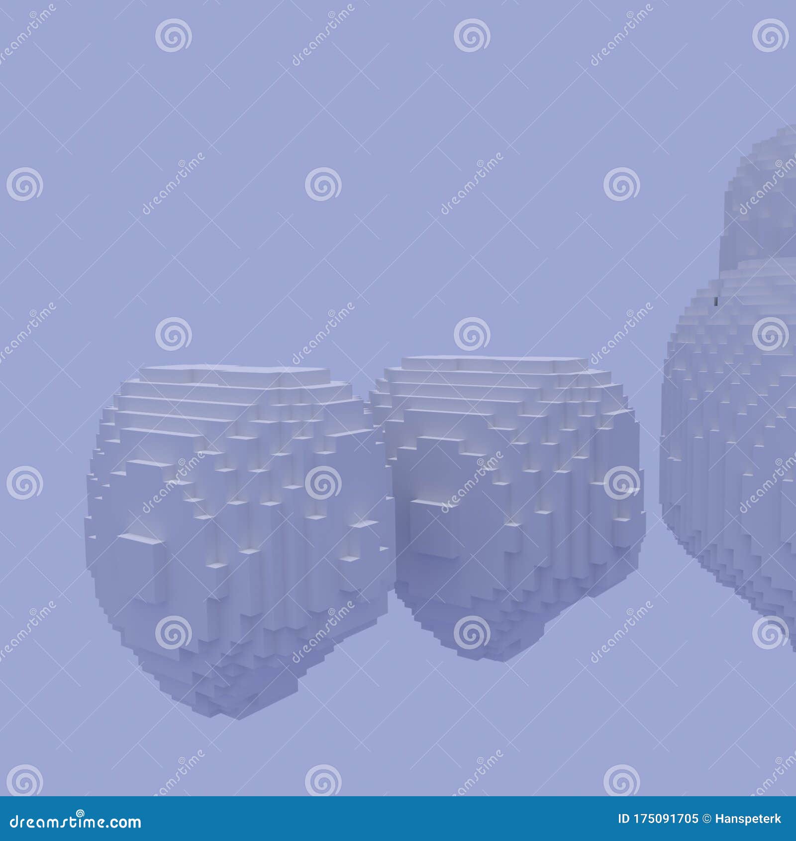 Hovering Objects Made of White Cuboids Stock Illustration ...