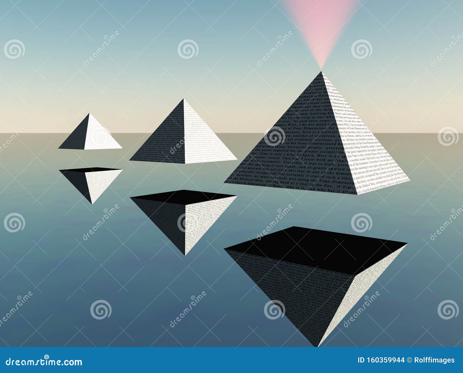 Inverted Pyramid With Segments Shows Hierarchy Royalty-Free Stock Image ...