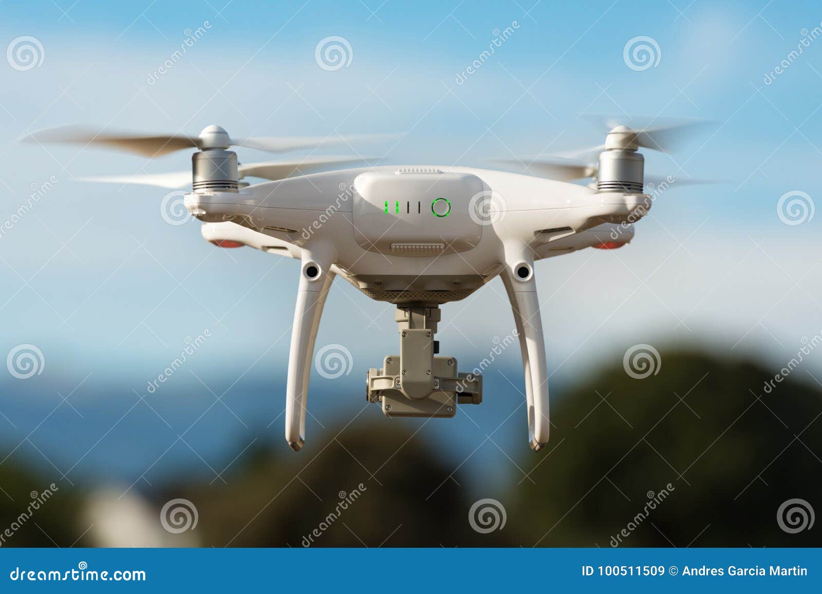 Hovering white drone stock image. Image of controlled - 100511509