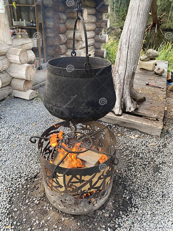 Cauldron on the fire stock photo. Image of boil, forest - 281032360
