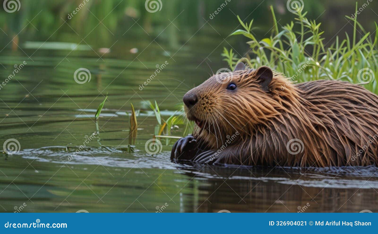 Beavers Build A Dam On The River Royalty-Free Stock Image ...